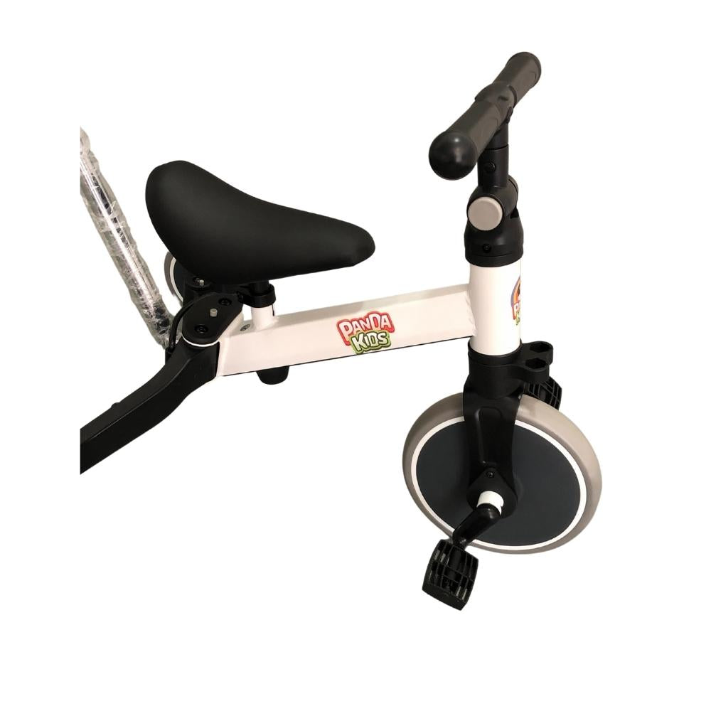 2 in 1 White Foldable Tricycle With Push Bar - Panda Kids – Panda Kids ...